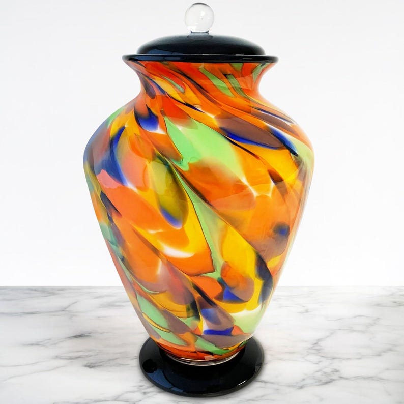 Hand-blown Glass Cremation Urn – Autumn Radiance, Adult Ashes - Etsy
