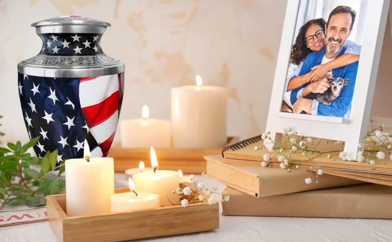 American Flag Cremation Urn – Patriotic Tribute, Veteran Memorial (200 ...