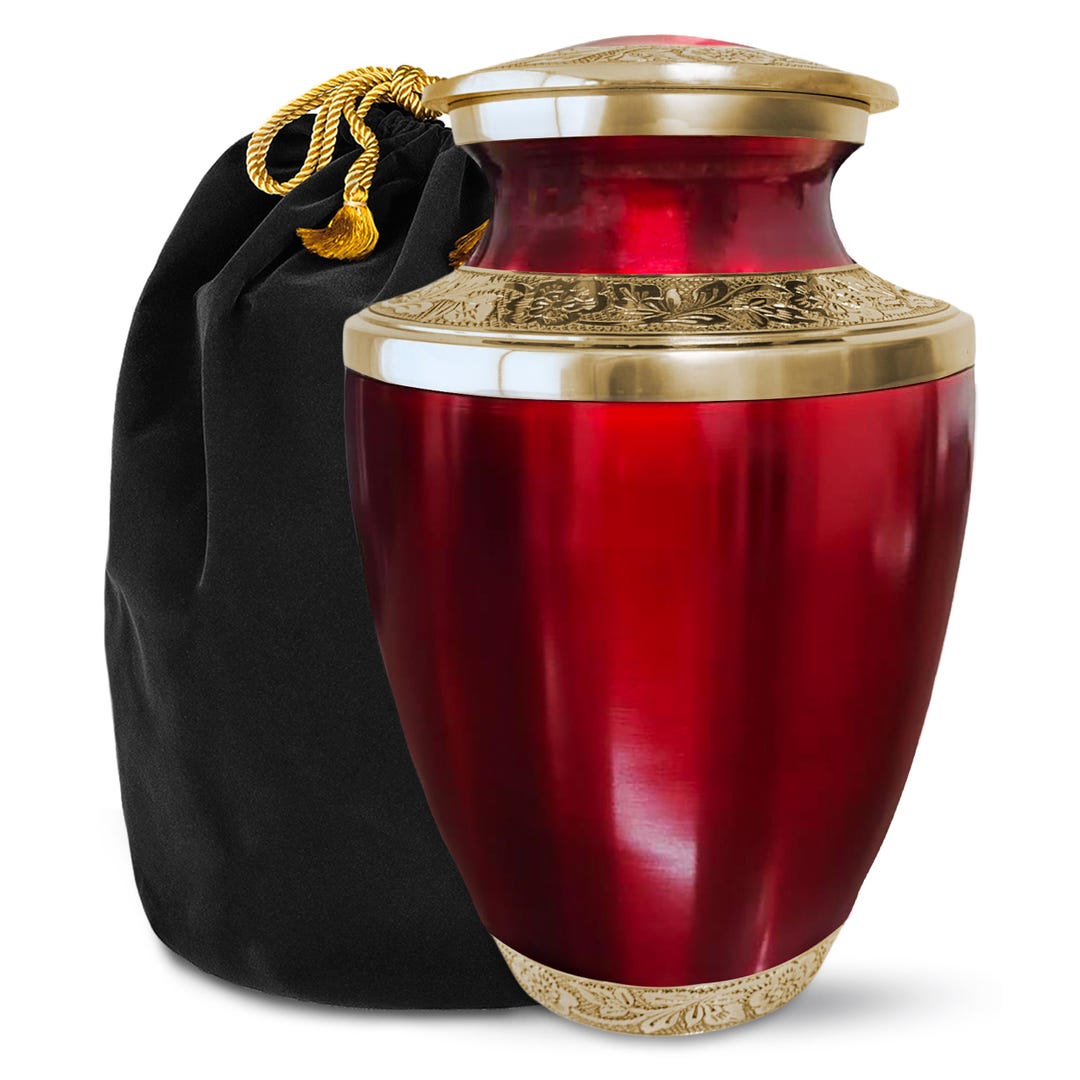 Grecian Classic Red Large Cremation Urn for Human Ashes. for Woman or ...