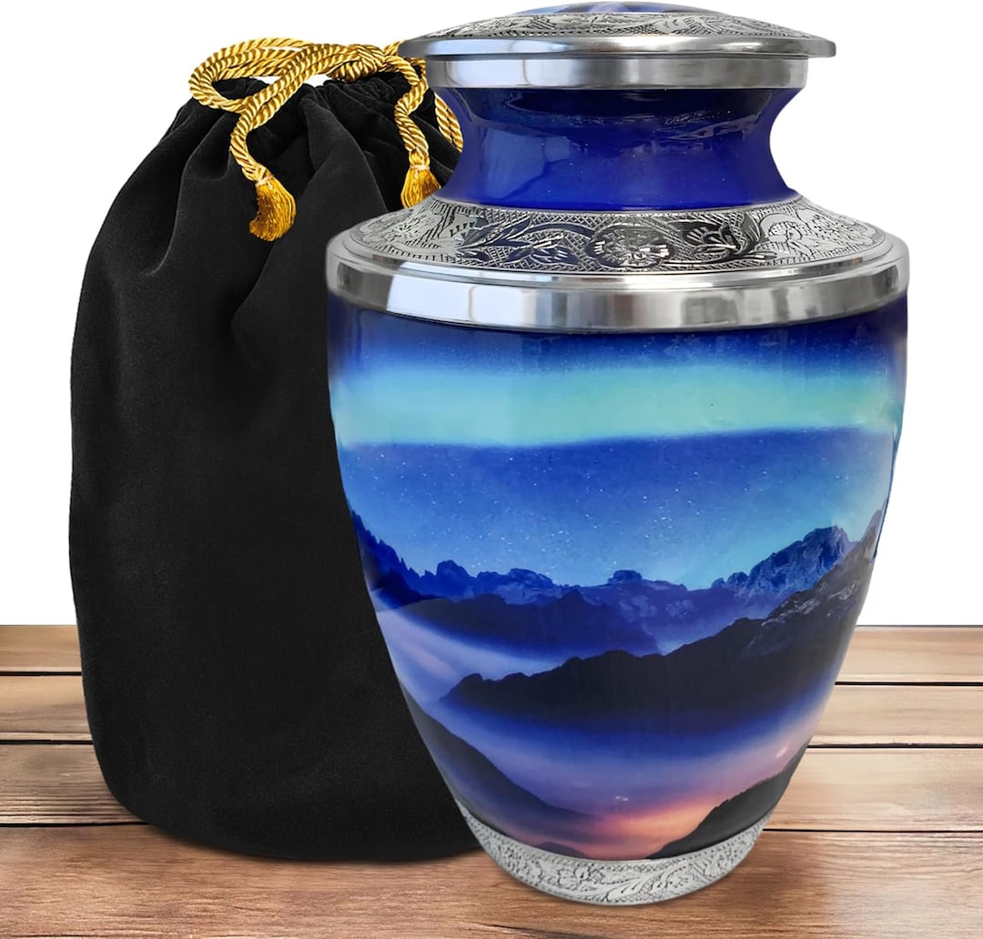 Aurora Borealis Large Cremation Urn for Human Ashes. for Woman or Man ...