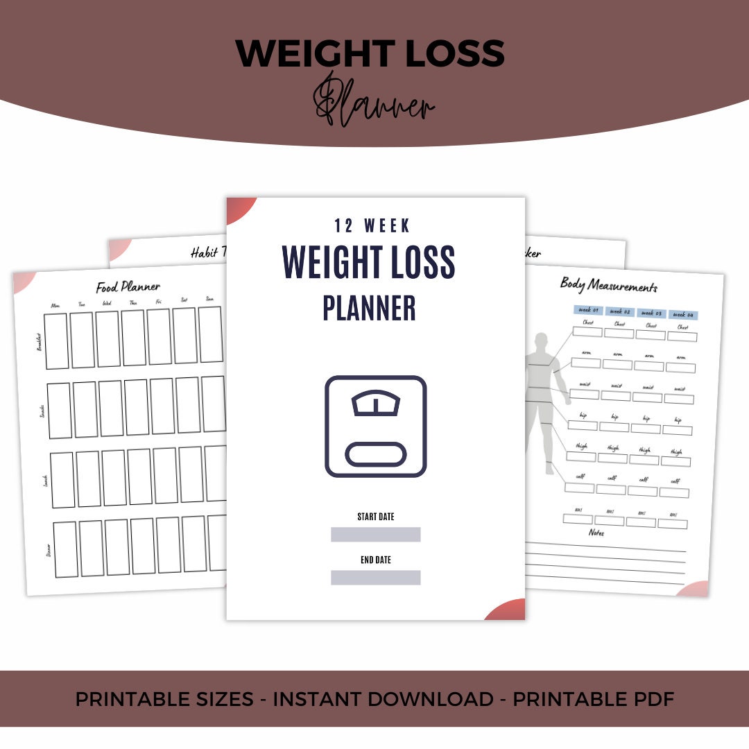 Weight Loss Planner, Weight Loss 101, Weight Tracker, Canva - Etsy
