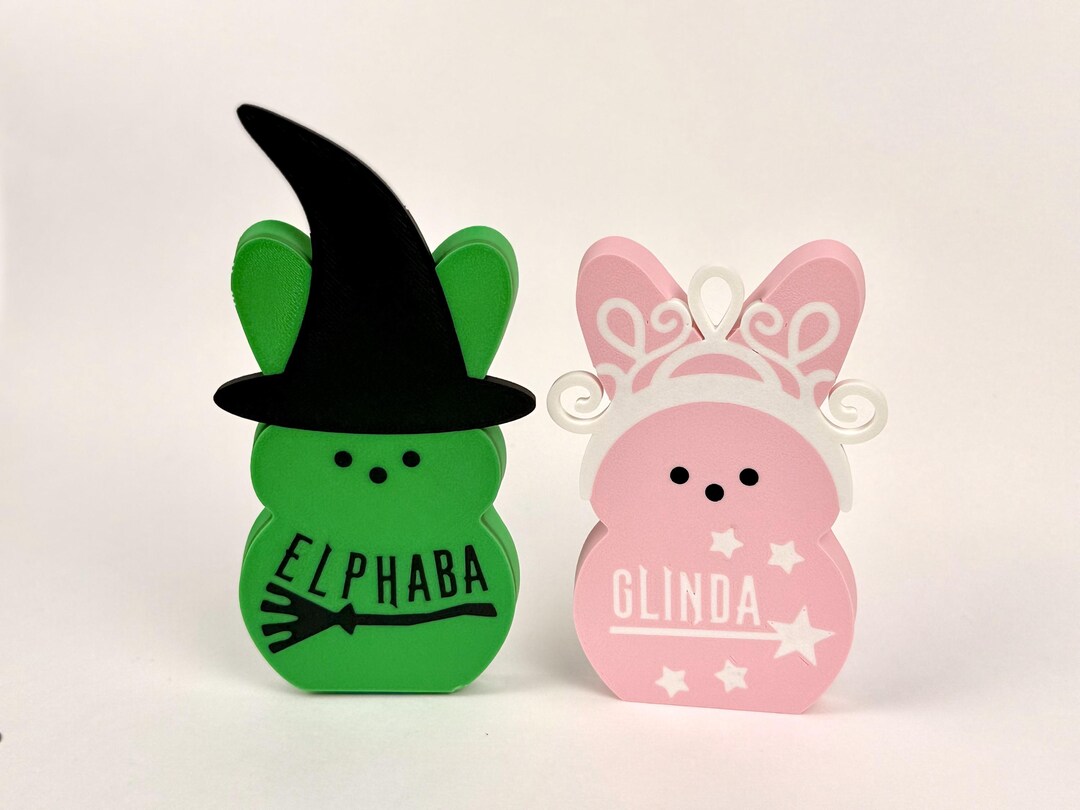 Wicked Peeps Figurine Set | Elphaba and Glinda, 3D Printed - Etsy