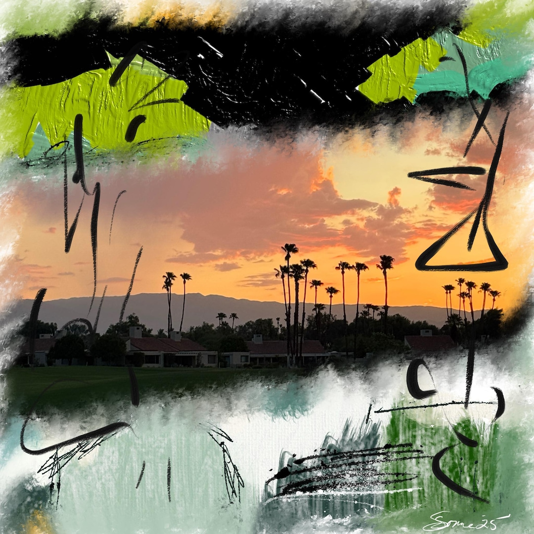Sunrise Printable Digital Painting for Journals, Crafts, Cards, ..mixed ...