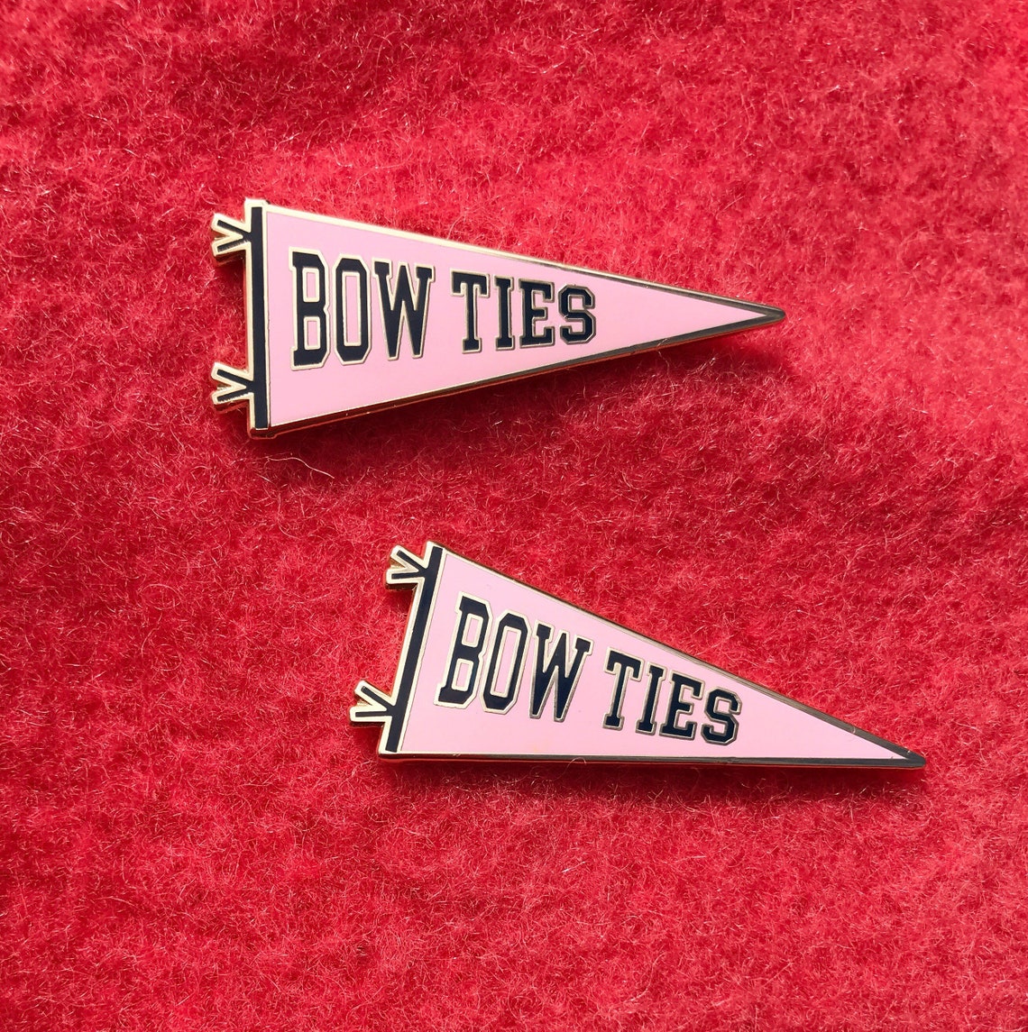 Bow Ties Pennant Enamel Pin // Bow Tie Flair // Pennant Enamel Pin - Etsy