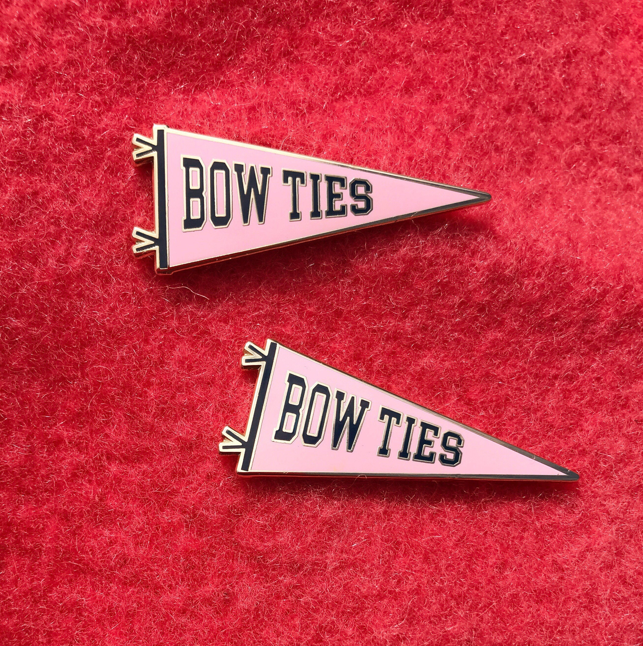 Bow Ties Pennant Enamel Pin // Bow Tie Flair // Pennant Enamel Pin - Etsy