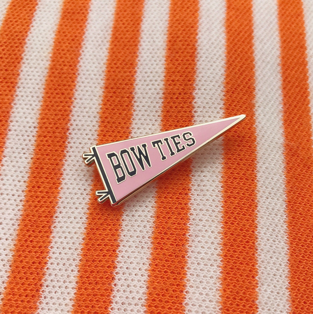 Bow Ties Pennant Enamel Pin // Bow Tie Flair // Pennant Enamel Pin - Etsy