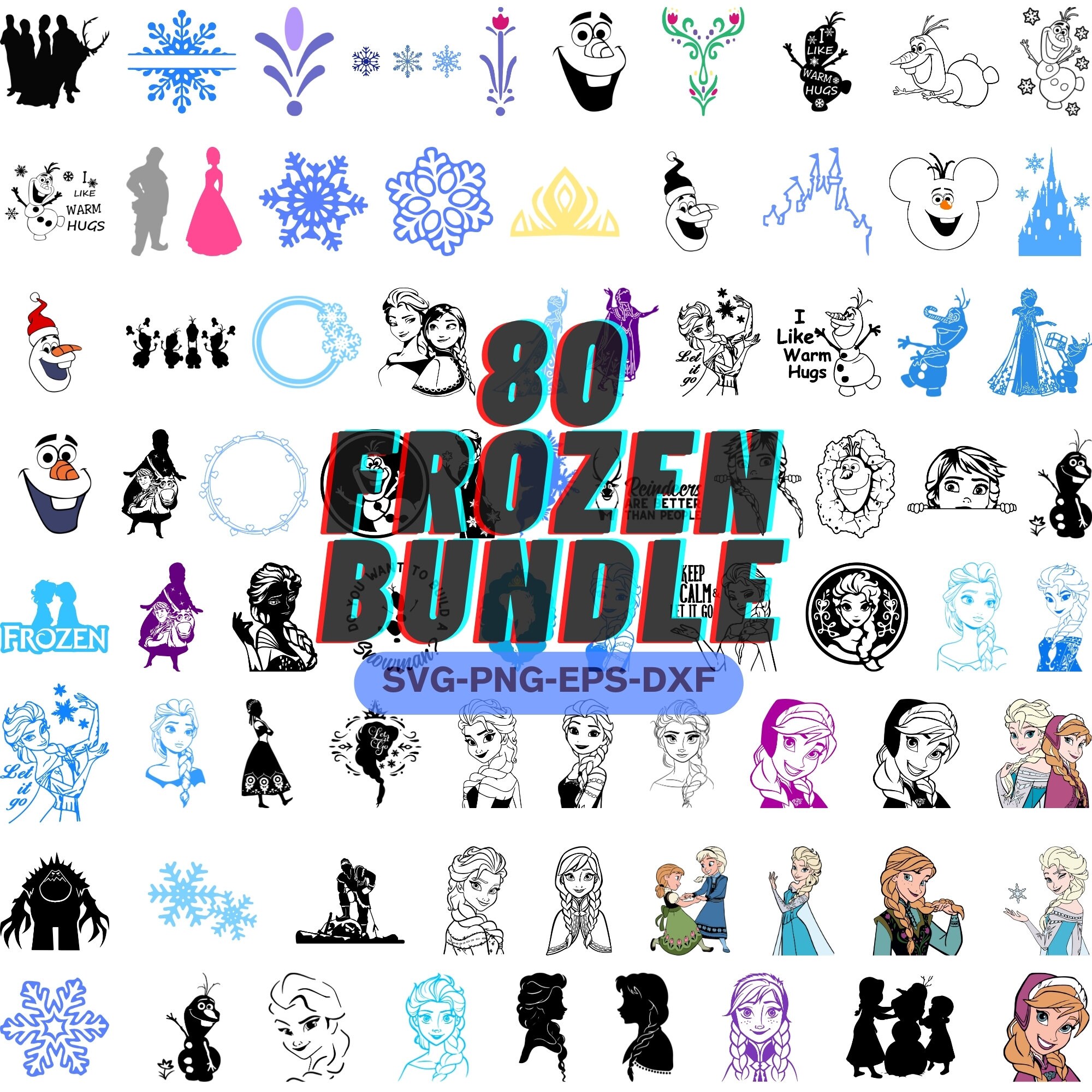 Frozen SVG Bundle, Princess Svg & Png Files for Cricut and Silhouette ...