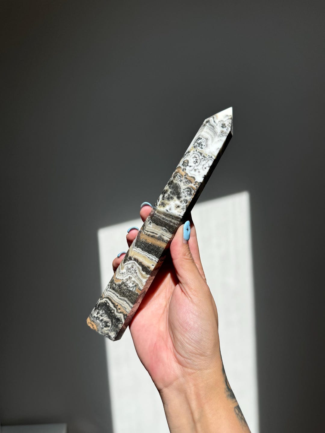 Banded Dendritic Orange Calcite Tower - Crystals - Gifts - Home Decor ...