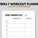 Weekly Workout Planner Printable Exercise Planner Template Productivity ...