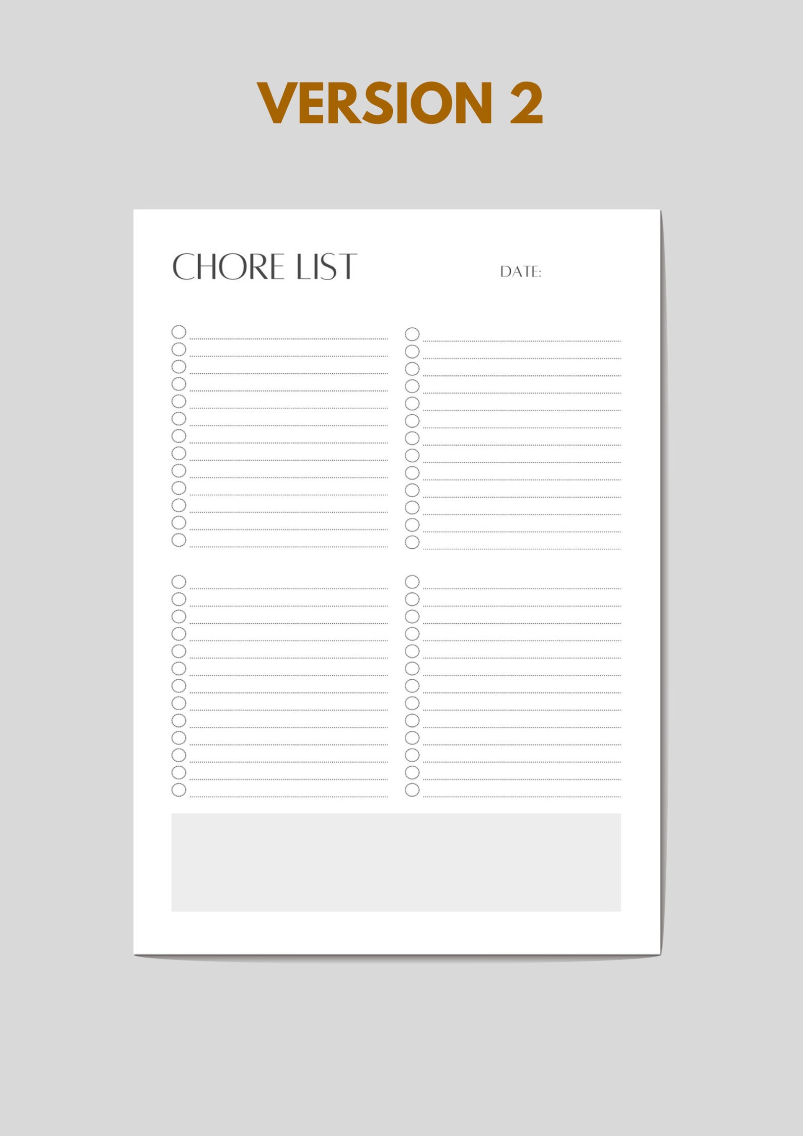 Chore List Template, Daily Task List Planner, to Do List Template ...