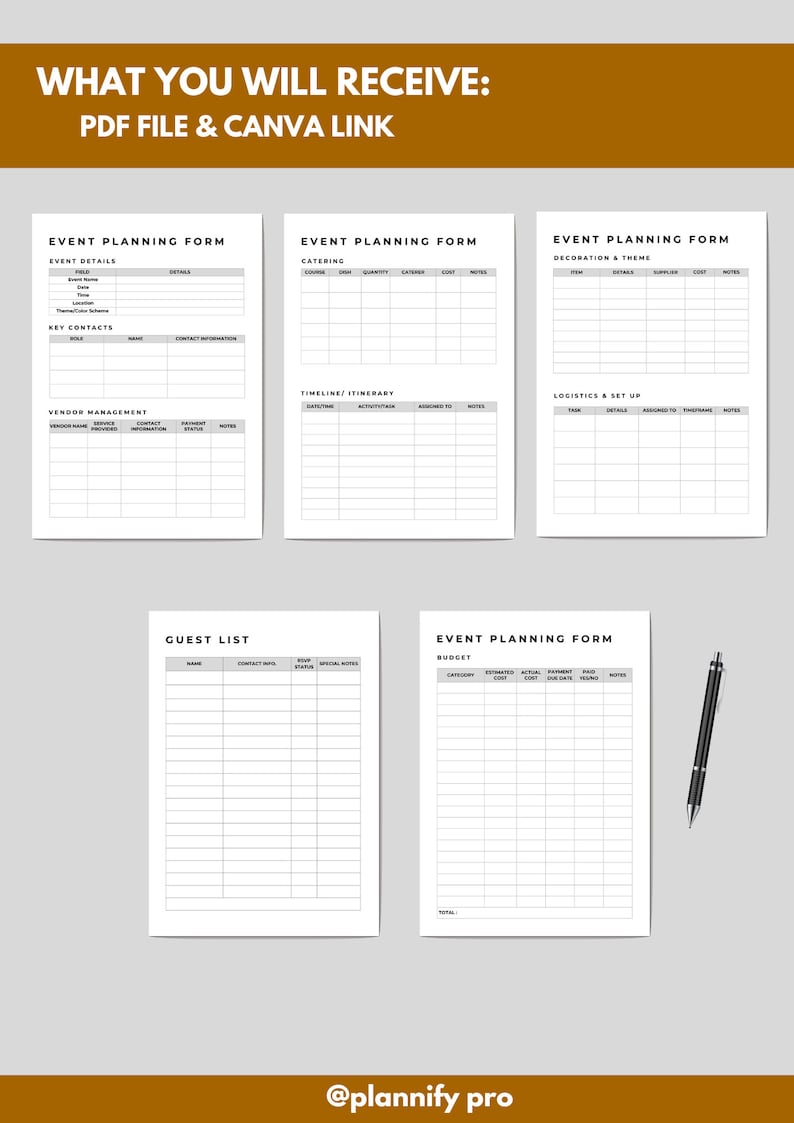 Event Planning Checklist Form, Party Planner, Birthday Planner, Wedding ...