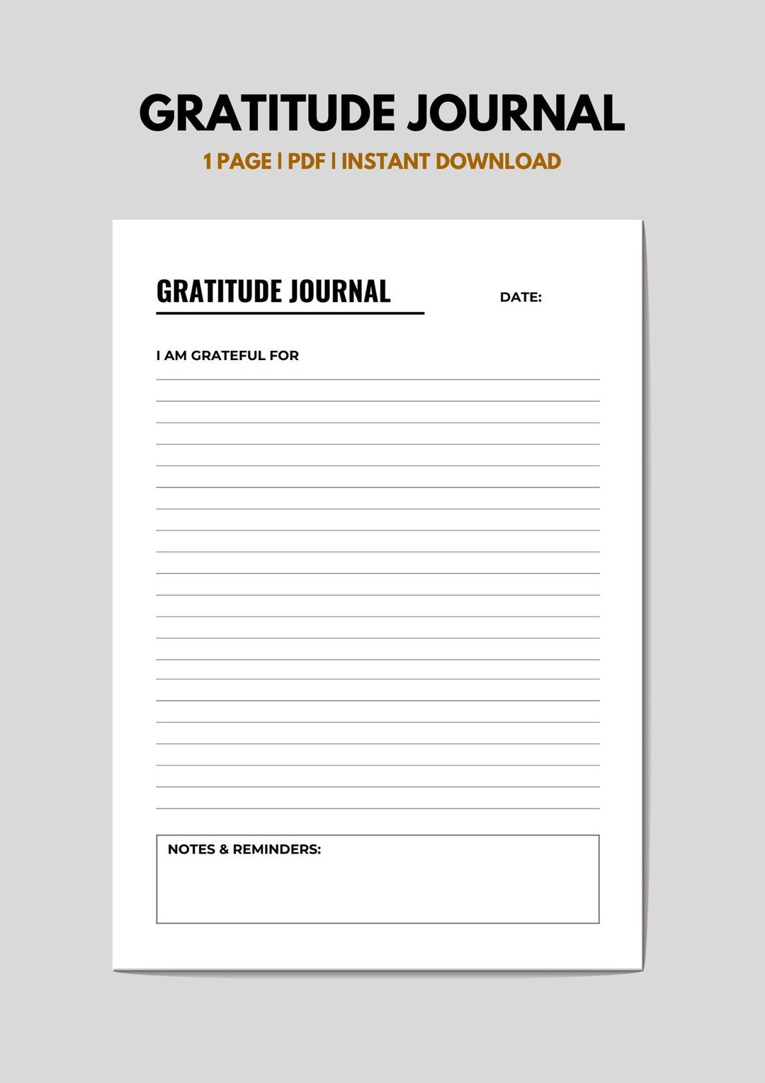 Gratitude Journal Template Printable Thanksgiving Journal Daily ...