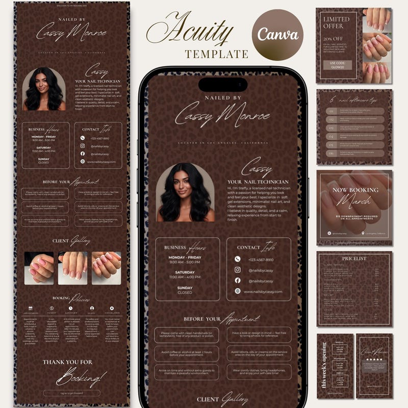 Cheetah Brown Nails - Etsy