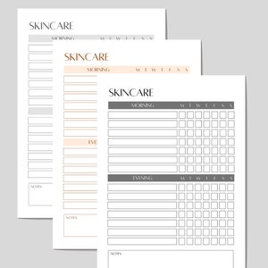 Skincare Routine Planner Template, Weekly Skincare Journal Checklist ...