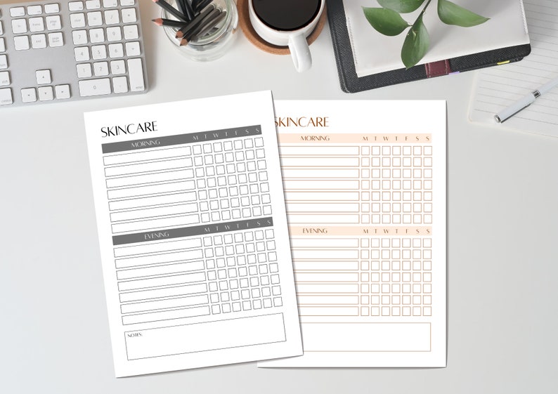 Skincare Routine Planner Template, Weekly Skincare Journal Checklist ...