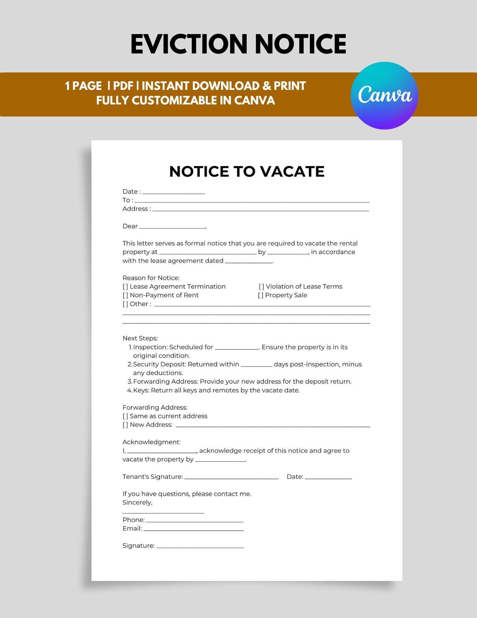 Printable Eviction Notice Template Eviction Notice California Template