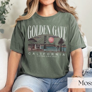 Golden Gate Bridge T-shirt, Flying Saucer Shirt, Retro Sunset ...
