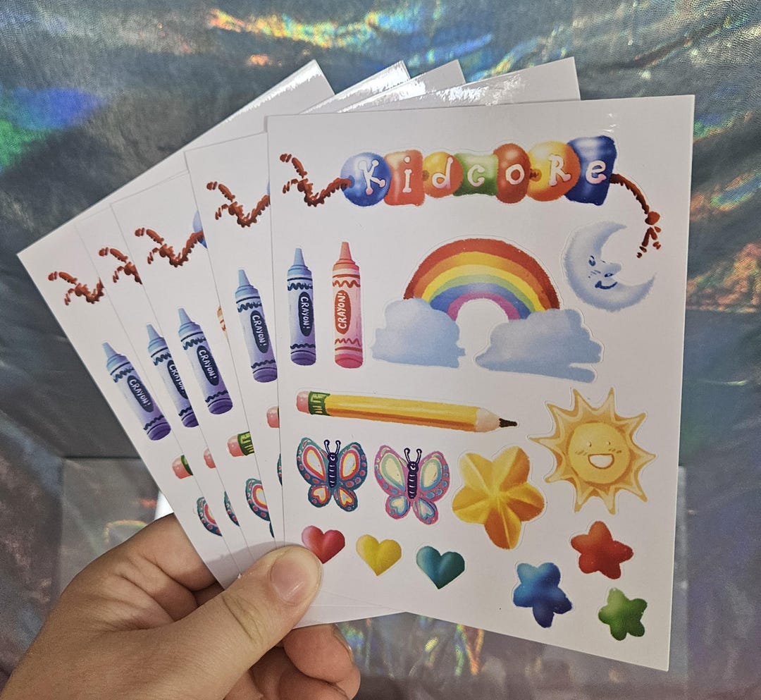 Kidcore Sticker Sheet ~ | Cute | Stickers | Stationery | Primary ...