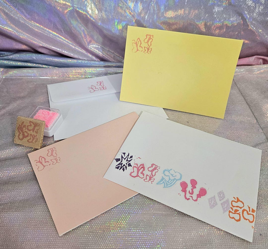 My Little Pony Inspired Stamp Sets MLP Stationery Stamps Linocut Cards ...