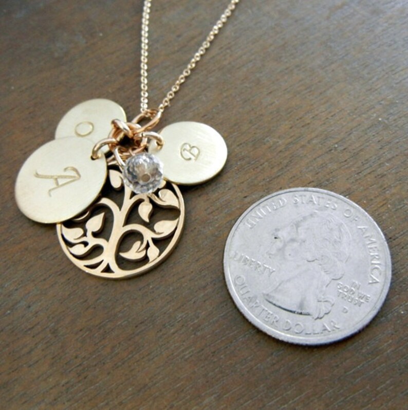 Family Tree Necklace Gold Bronze Family Tree Charm - Etsy