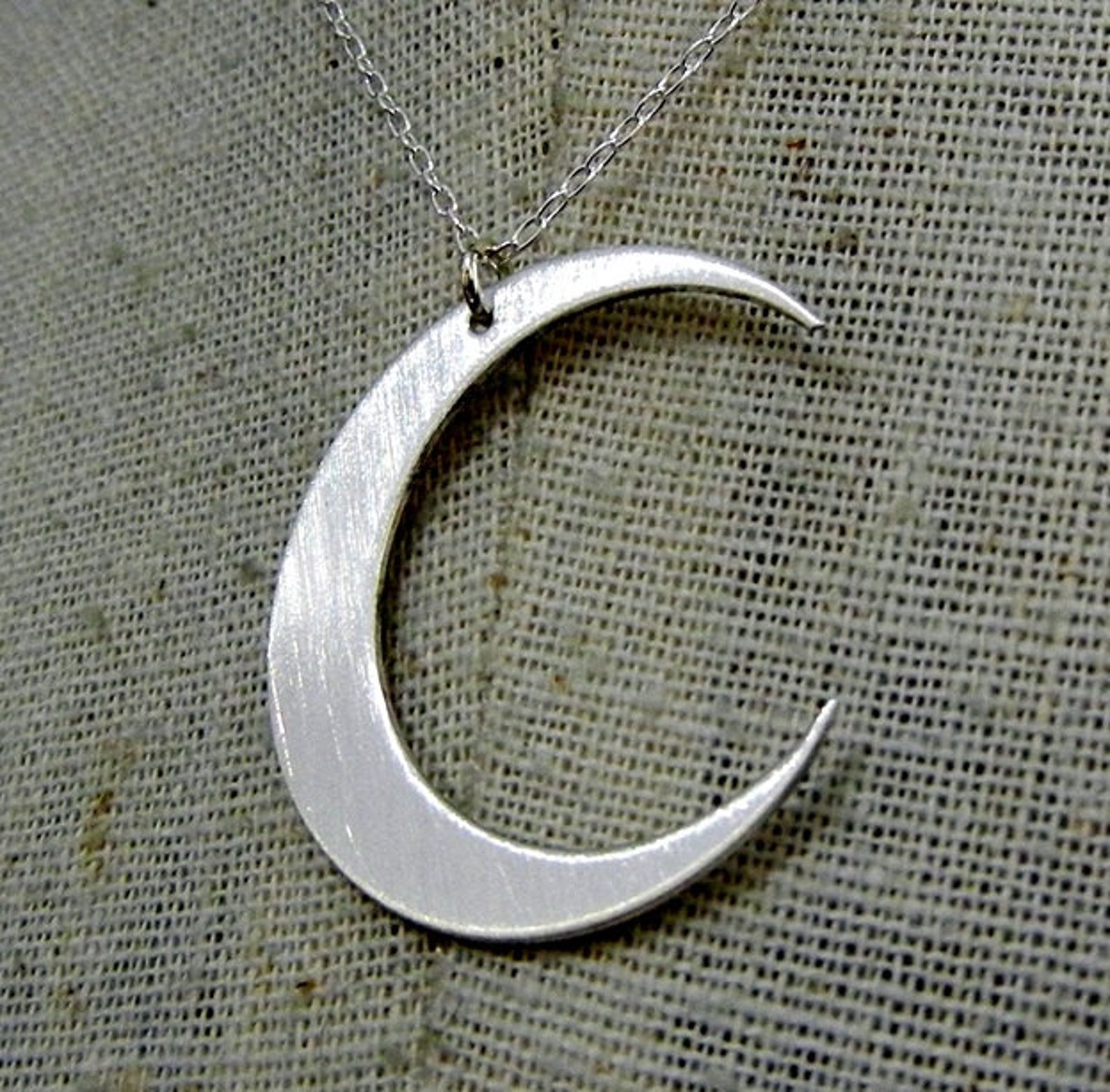 Crescent Moon Necklace, Silver Moon Necklace, Crescent Moon Pendant ...