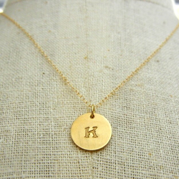 Gold Initial Necklace Gold Letter Necklace Initial Charm - Etsy