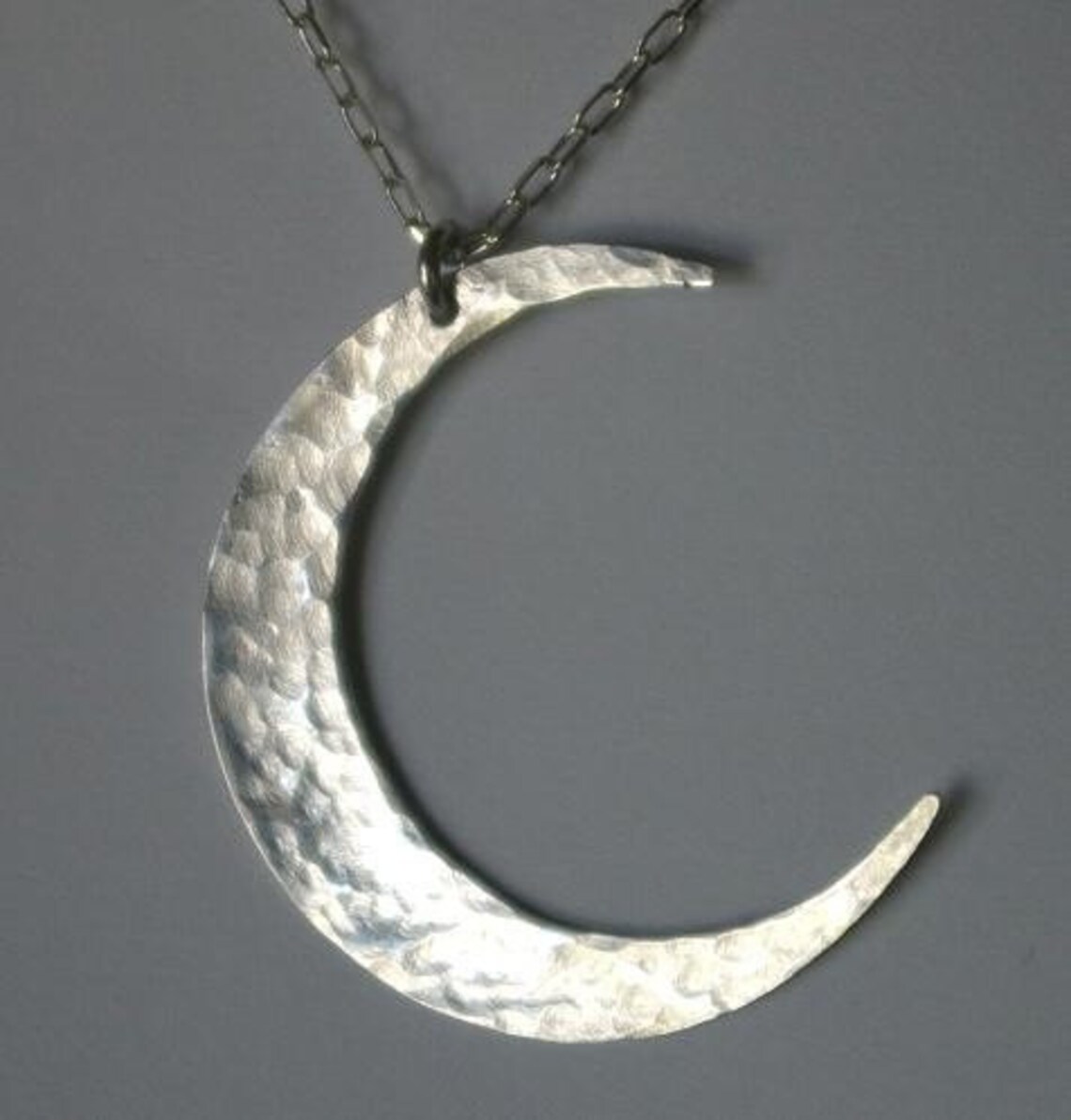 Crescent Moon Necklace, Silver Moon Necklace, Crescent Moon Pendant ...