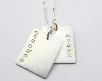 Rustic Dog Tag Necklace Vintage Style Dogtag Necklace | Etsy