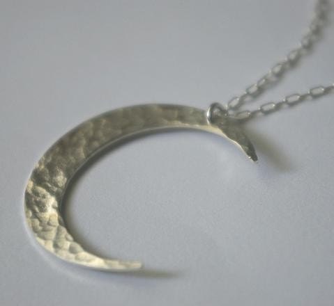 Crescent Moon Necklace, Silver Moon Necklace, Crescent Moon Pendant ...