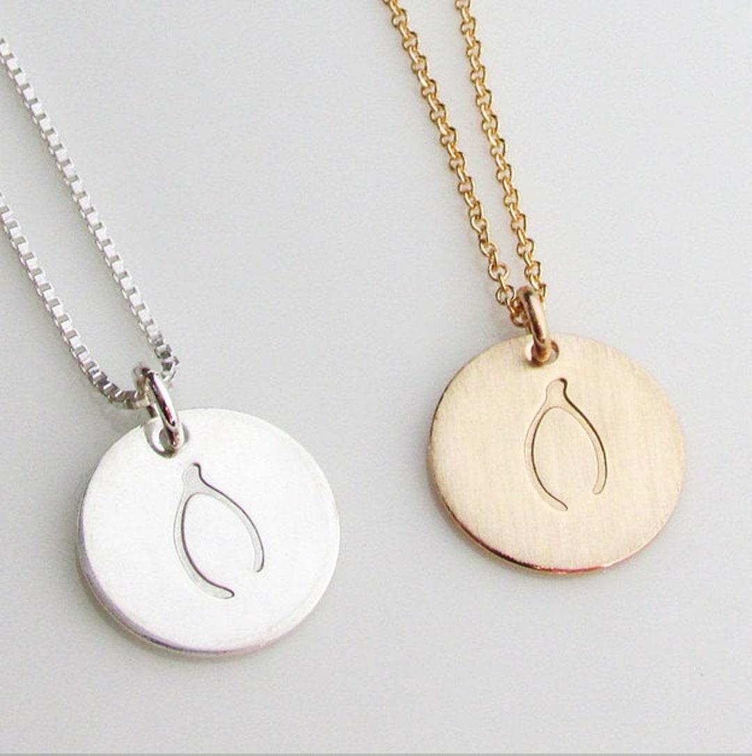 Wishbone Necklace, Wish Bone Charm Necklace, Wish Bone Charm, Sterling ...