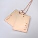 Rose Gold Tag Necklace Gold Name Tag Necklace Gold Dogtag - Etsy