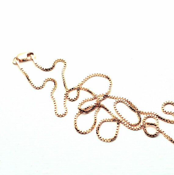 Rose Gold Box Chain 14K Rose Gold Filled Box Chain 1 MM 18 - Etsy
