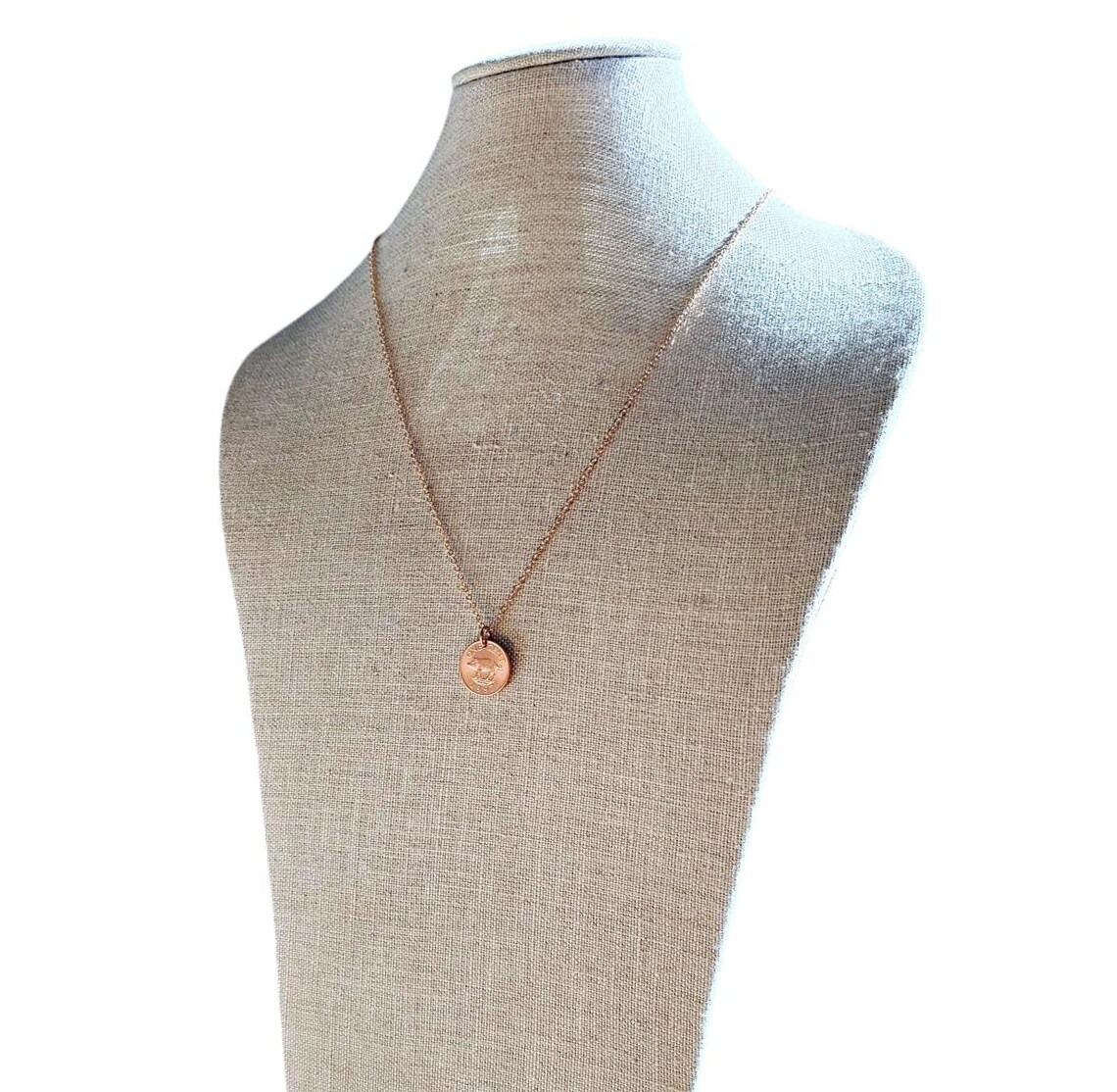 Vintage Pig Coin Necklace, 1997 Bermuda One Cent Coin, Old Coin Jewelry ...
