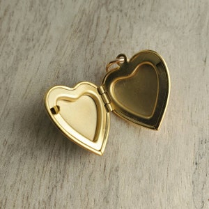 Brass Heart Charm Locket, Sweetheart Pendant, Add to Necklace or ...