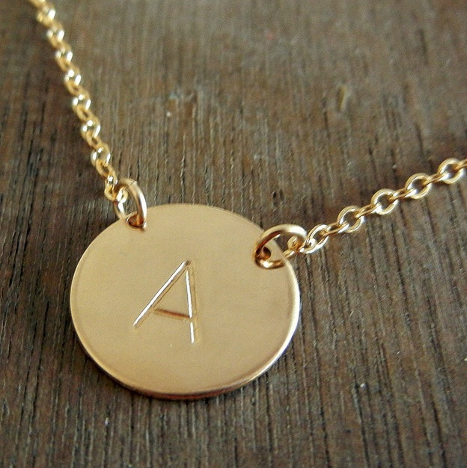 Gold Custom Letter Necklace Personalized 14K Gold Filled | Etsy