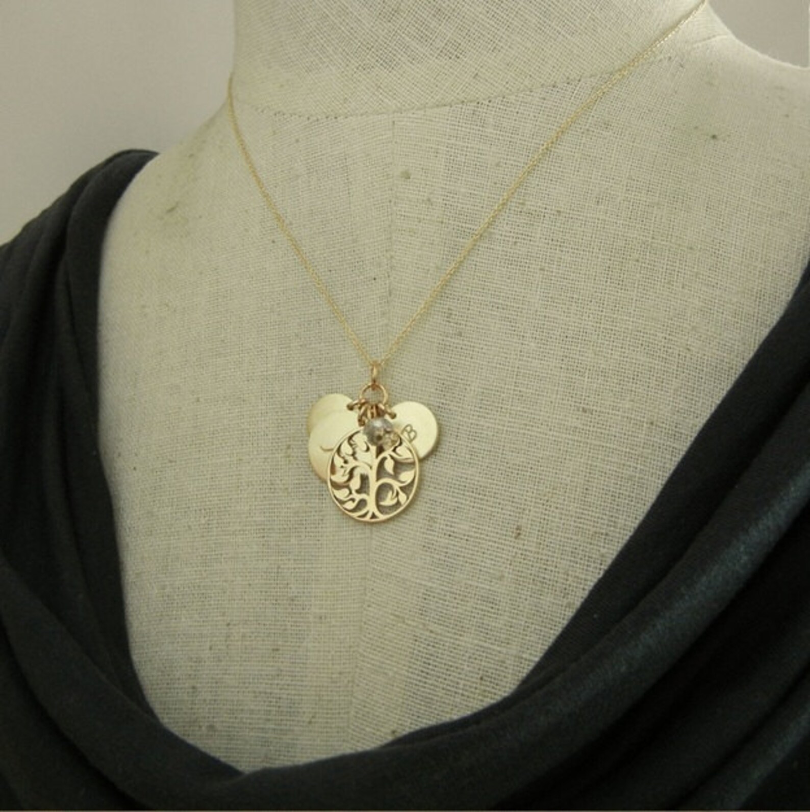 Family Tree Necklace Gold Bronze Family Tree Charm - Etsy