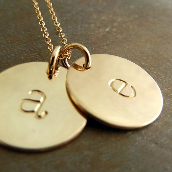 Two Initial Necklace - Etsy