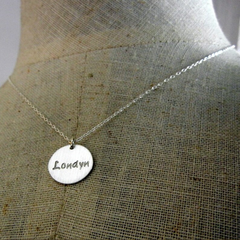 Silver Name Necklace Sterling Silver Charm Necklace Hand - Etsy