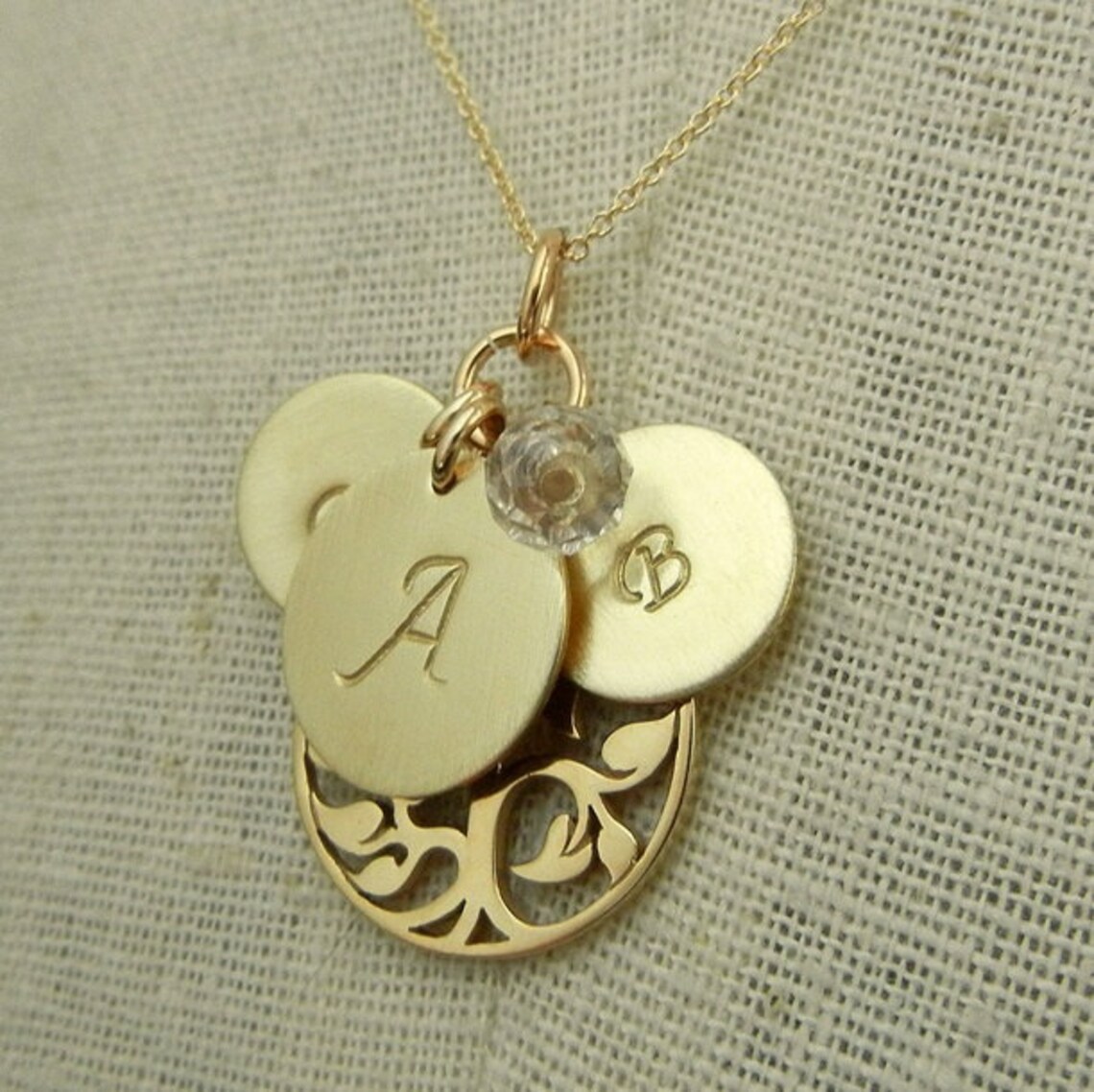 Family Tree Necklace Gold Bronze Family Tree Charm - Etsy