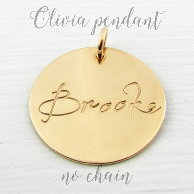 Hand Stamped Cursive Name Charm 14K Gold Filled Custom Made - Etsy