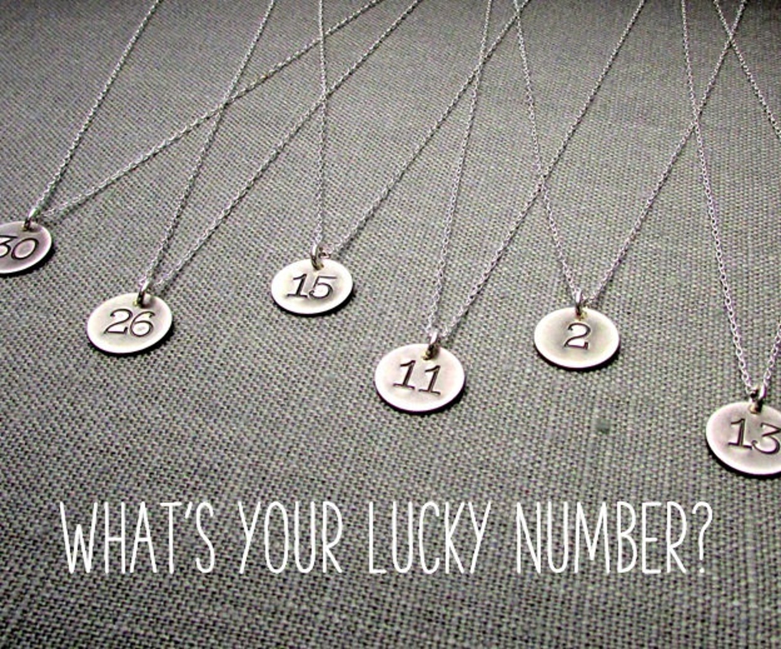 Silver Number Necklace | Jersey Number Silver Charm | Rustic Charm ...