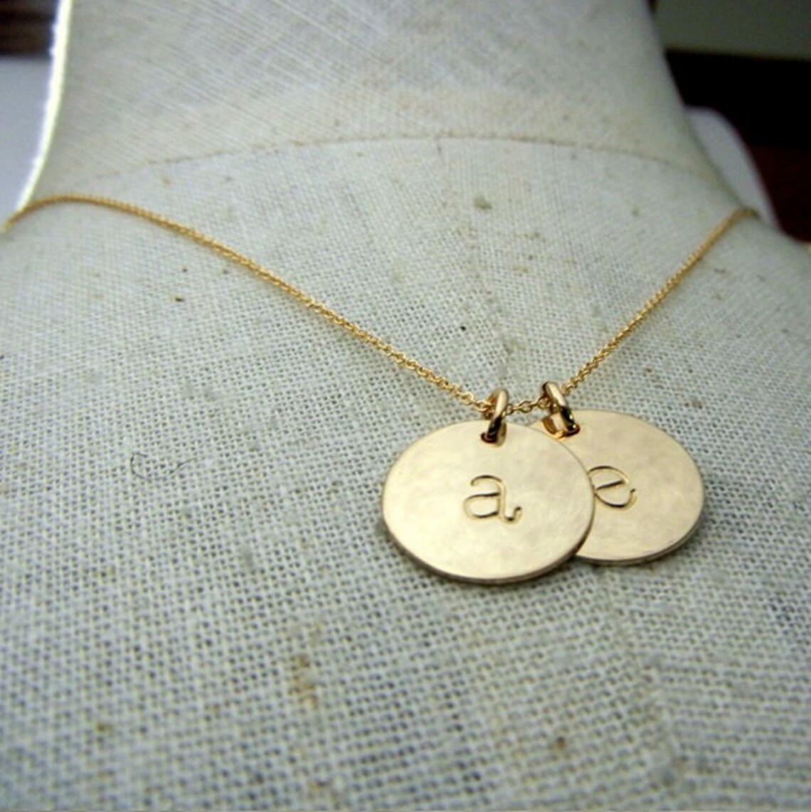 Two-charm Gold Letter Necklace Initial Two Pendant Necklace - Etsy
