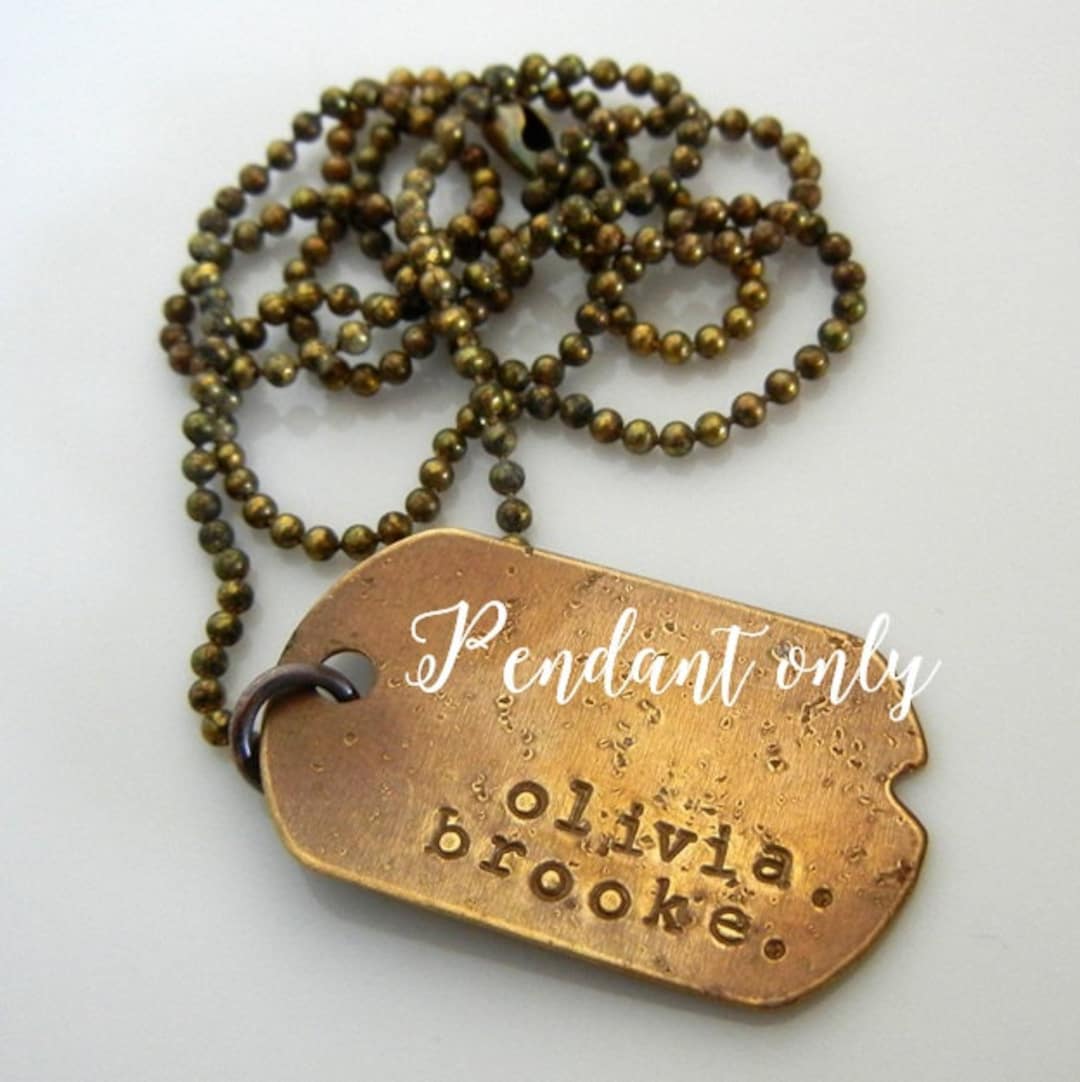 Personalized Dog Tag - Custom Dogtag - Dogtag Charm - Brass Rustic ...