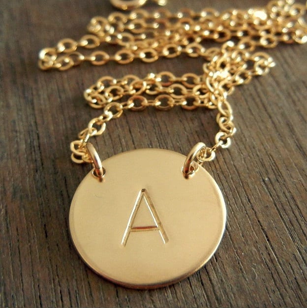 Gold Custom Letter Necklace Personalized 14K Gold Filled | Etsy