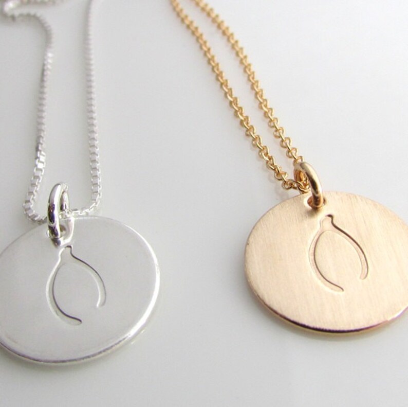 Wishbone Necklace, Wish Bone Charm Necklace, Wish Bone Charm, Sterling ...