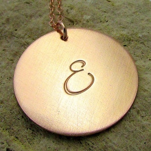 Rose Gold Initial Necklace 14K GF Rose Gold Letter Charm - Etsy