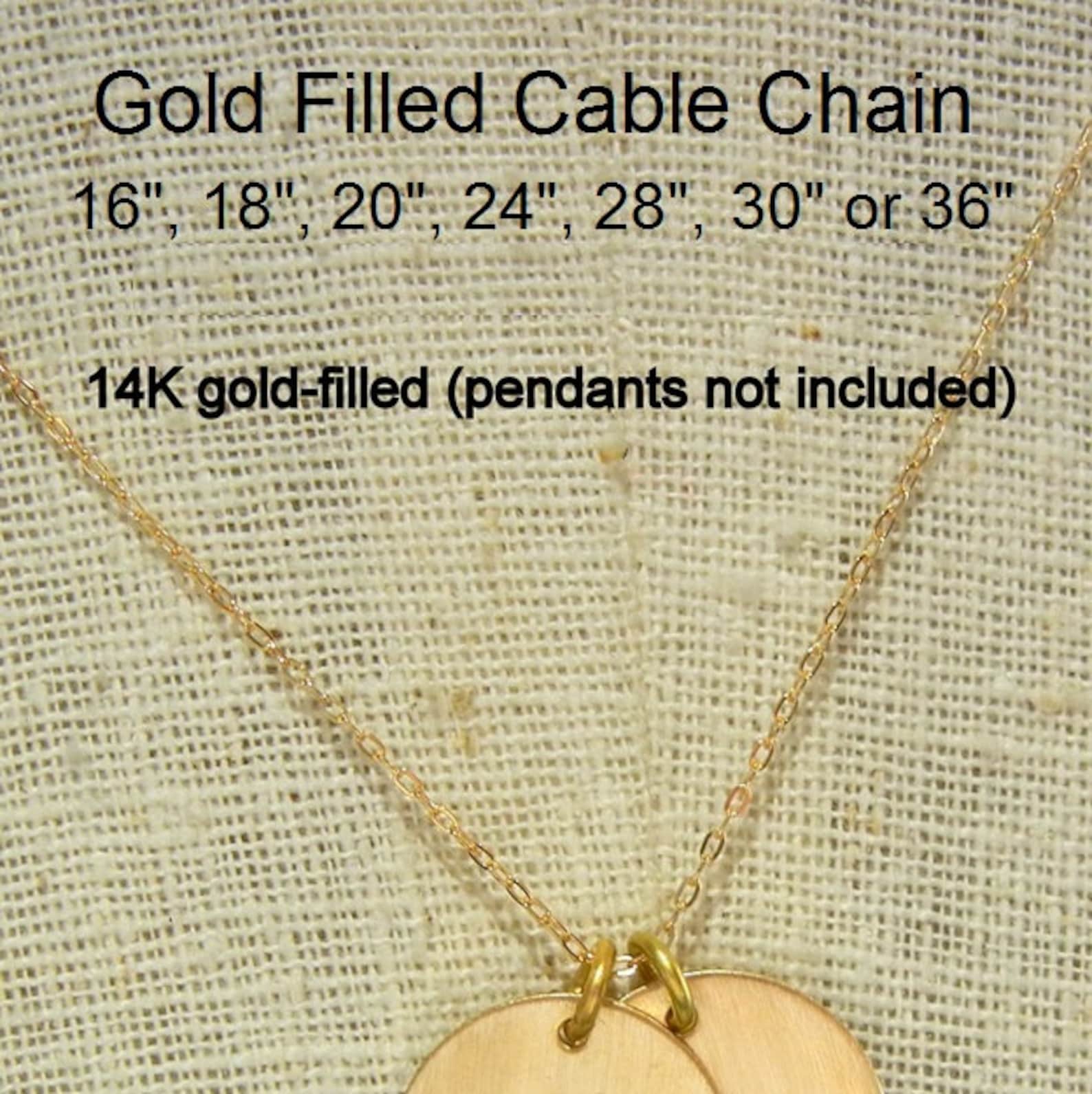 Gold Chain 14K Gold Filled Cable Necklace Plain Gold | Etsy