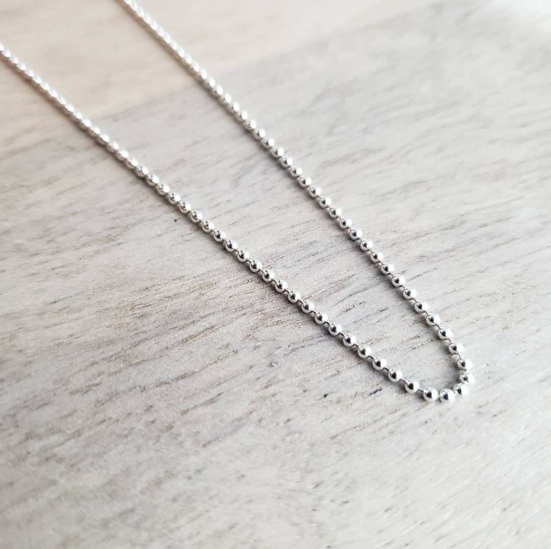 Long Sterling Silver Ball Chain, 36 Inch / 91 Cm, Long Charm Necklace ...