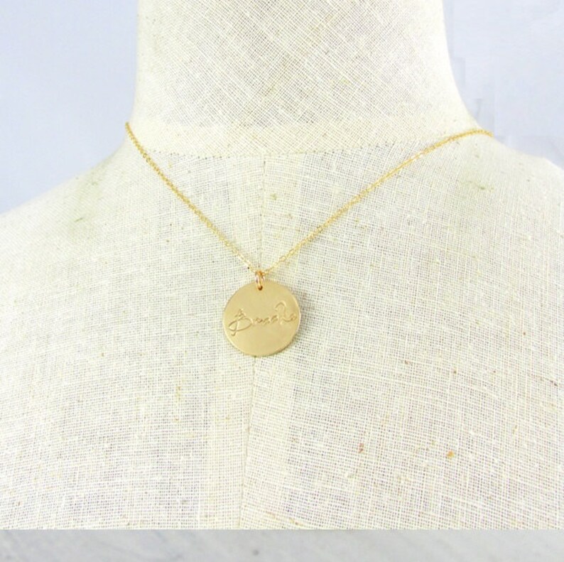 Gold Name Necklace Gold Script Font Name Charm Necklace | Etsy