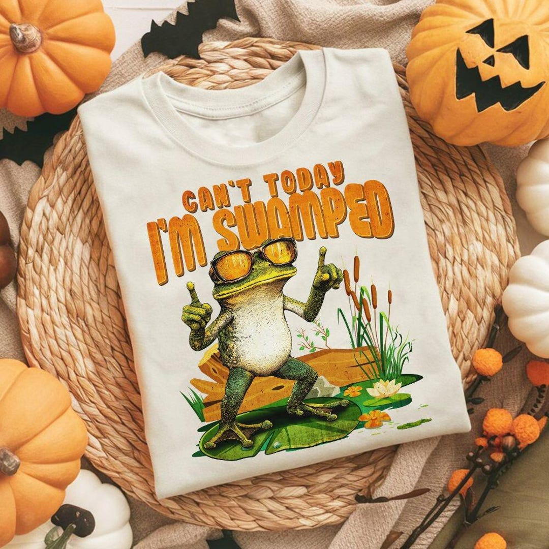Amare Box Vintage Funny Frog Meme Shirt, Can't Today I'm Swamped ...